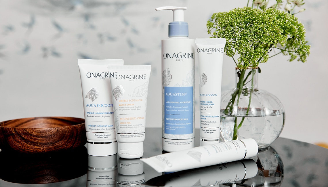 Produits de la gamme Aqua Cocoon par Onagrine